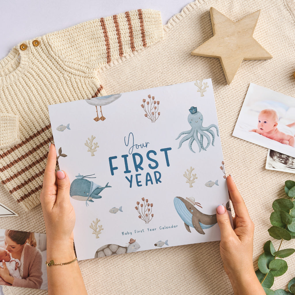 Baby's First Year Calendar with Over 100 Stickers - Nautical Edition ...